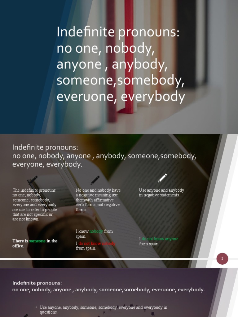 Understanding Indefinite Pronouns | PDF