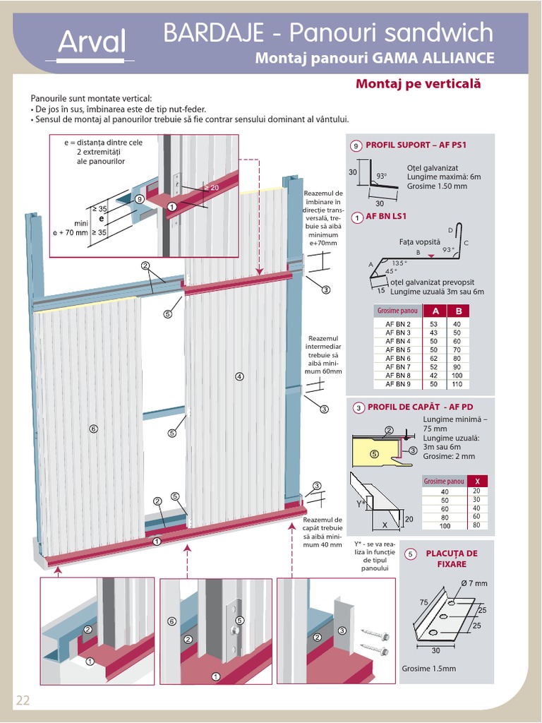 Arcelormittal Bardaje Panouri Sandwich Instructiuni Montaj PDF | PDF