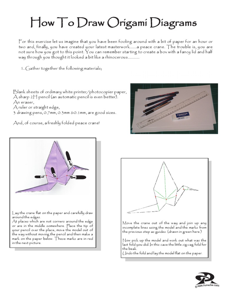 How To Draw Origami Diagrams: Rikki Donachie 2005 | PDF | Origami | Drawing