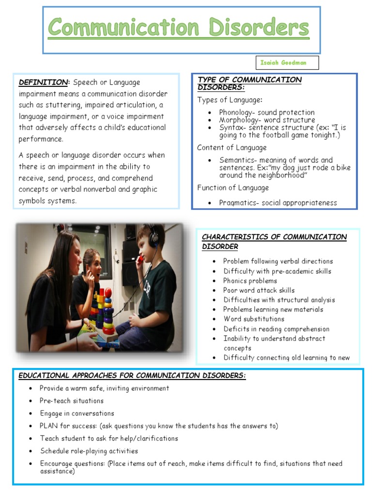 Communication Disorders Fact Sheet | PDF | Speech | Communication