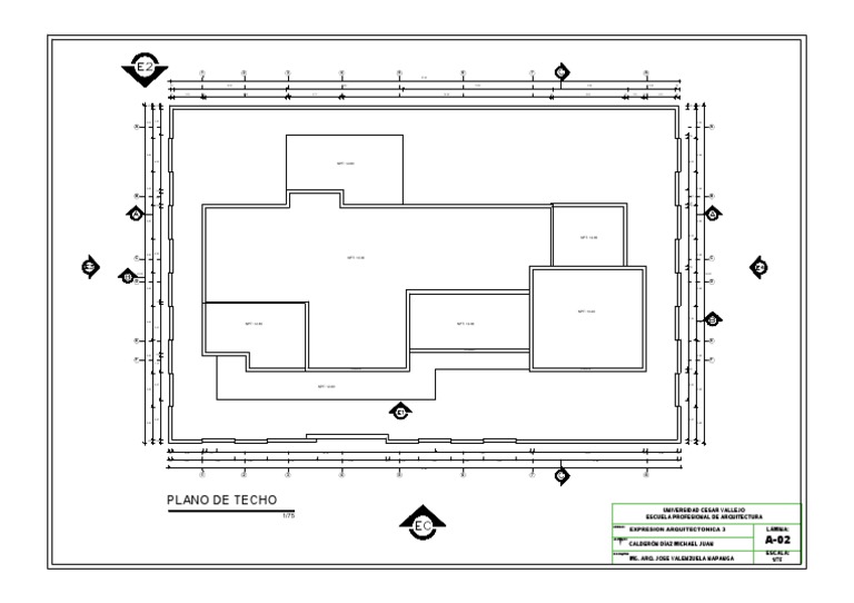 Plano de Techo Arquitectónico 1/75 | PDF