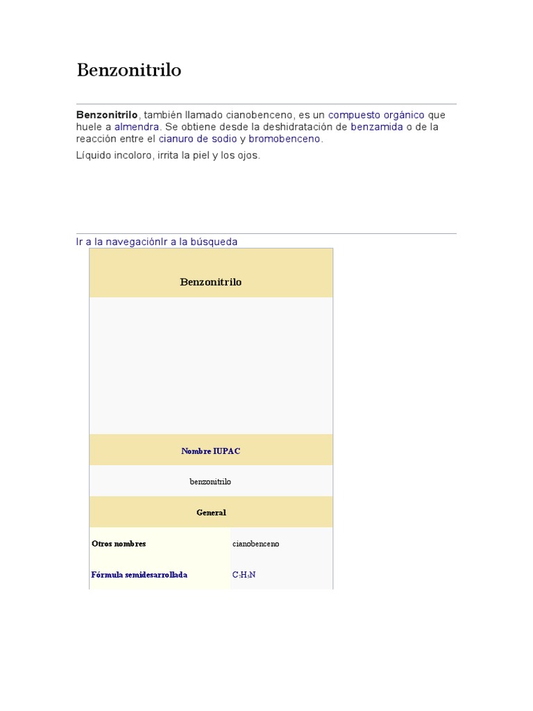 Benzonitrilo | PDF