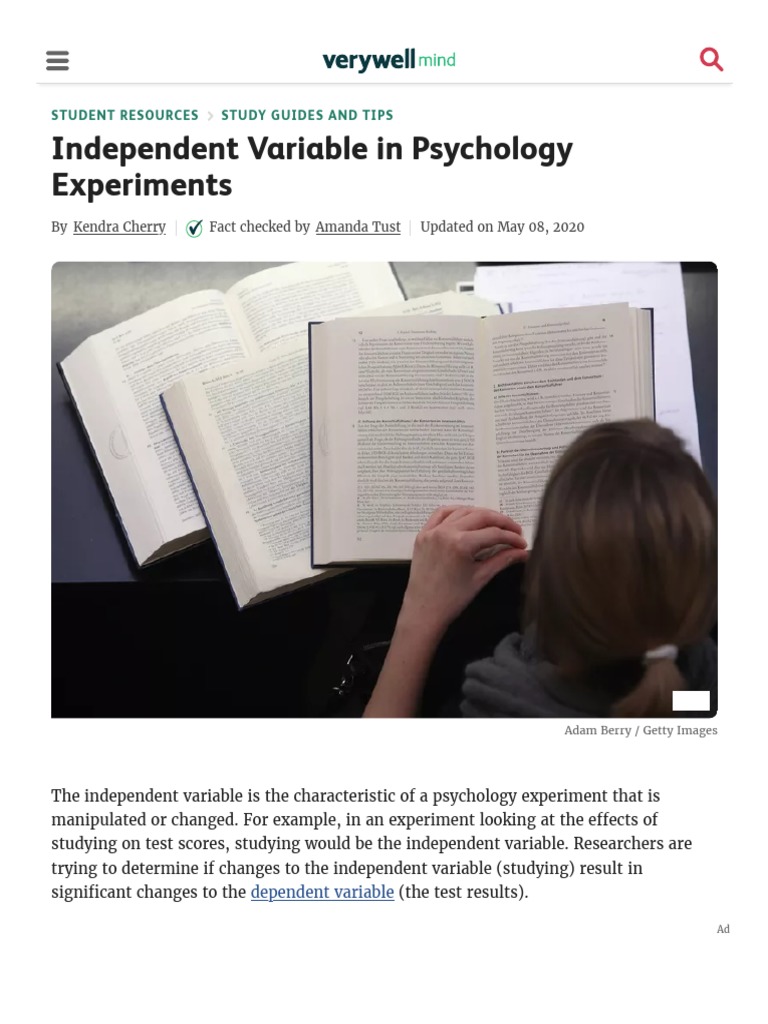 Independent Variable in Psychology Experiments | Download Free PDF ...