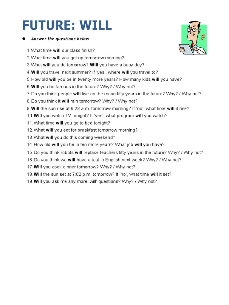 Future Predictions: Will Questions | PDF