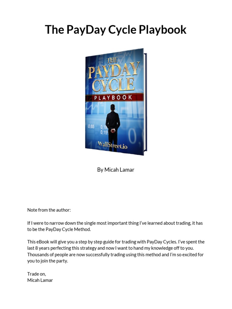 The PayDay Cycle Playbook by Micah Lamar PDF | PDF | Market Trend | Day ...