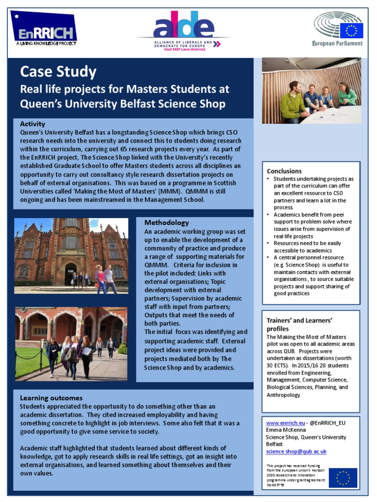 Case Study Poster A3 QUB PDF | PDF | Thesis | Science