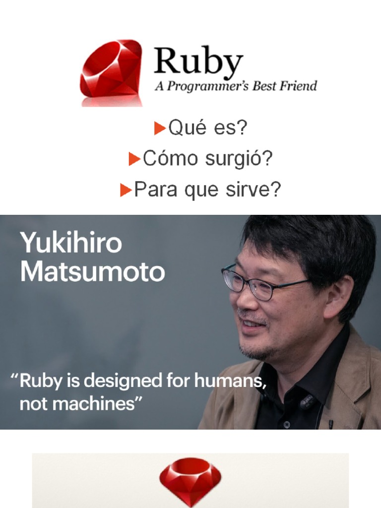 Historia de Ruby | PDF | Ruby (lenguaje de programación) | Entorno de ...