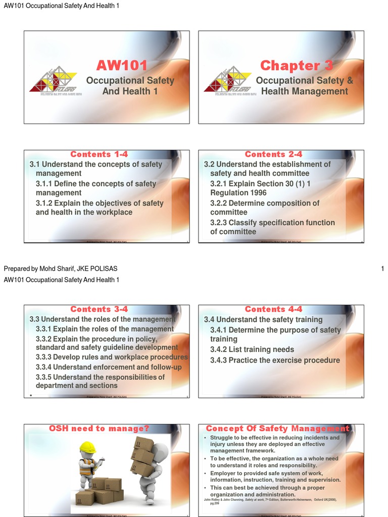 AW101 Chapter 3 - OSH | PDF | Occupational Safety And Health ...