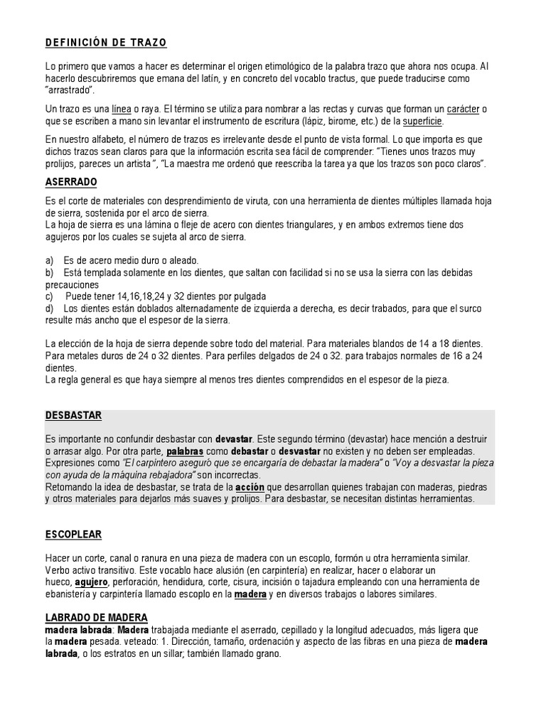 Definición de Trazo | PDF | Herramientas | Naturaleza