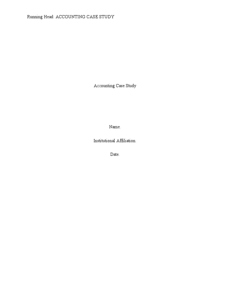 Accounting Case Study Pdf Depreciation Credit