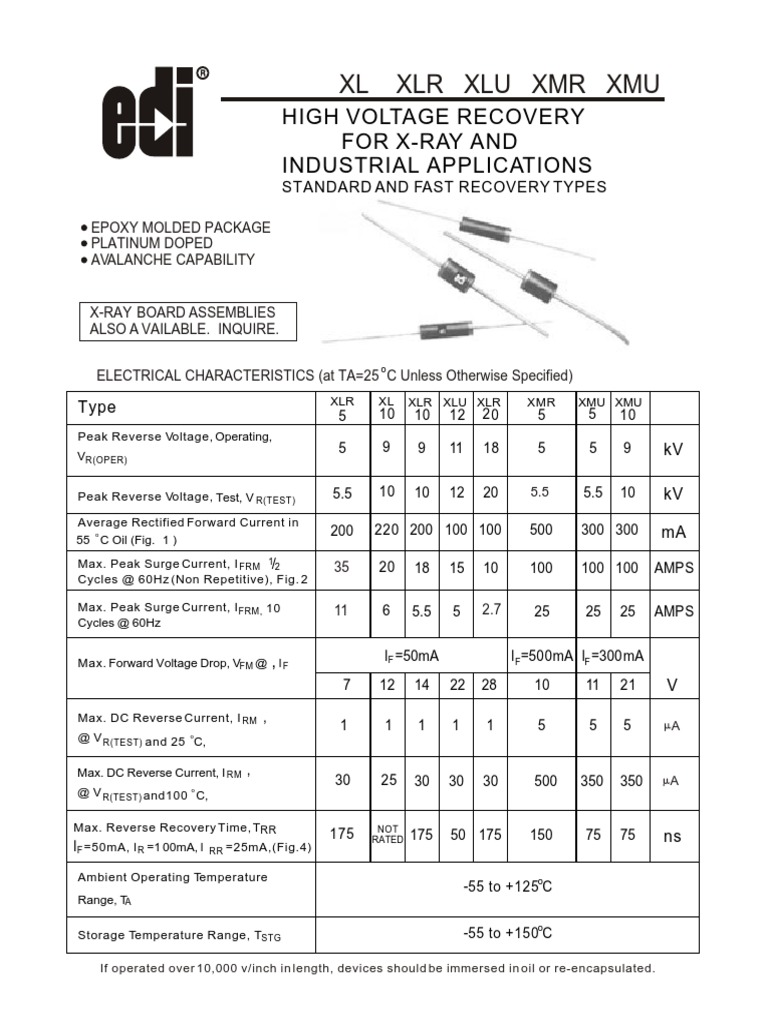 XL XLR Xlu XMR Xmu: High Voltage Recovery For X-Ray and Industrial ...