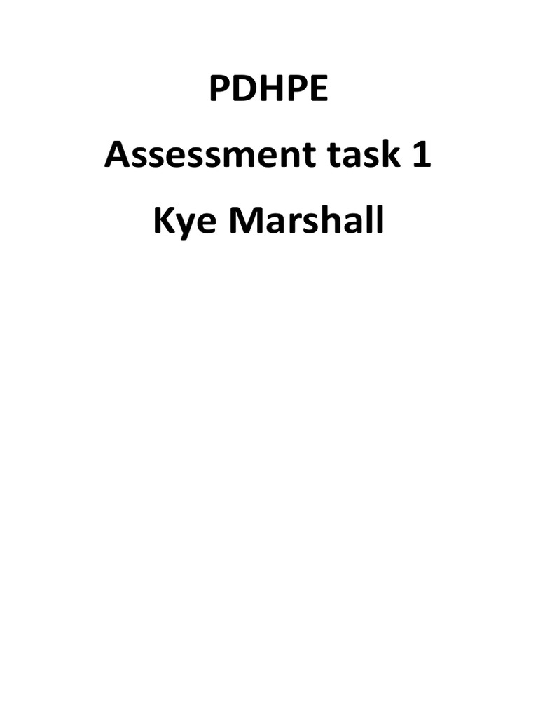 Pdhpe Assessment Task 1 Kye Marshall | PDF | Cardiovascular Diseases ...