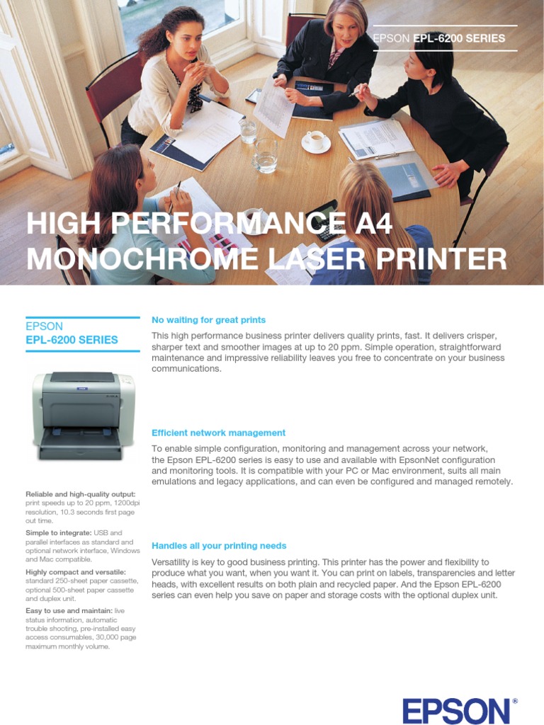 High Performance A4 Monochrome Laser Printer: Epson | PDF | Printer (Computing) | Media Technology
