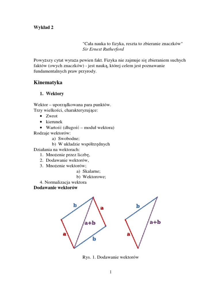 Wyklad 2 - Kinematyka | PDF