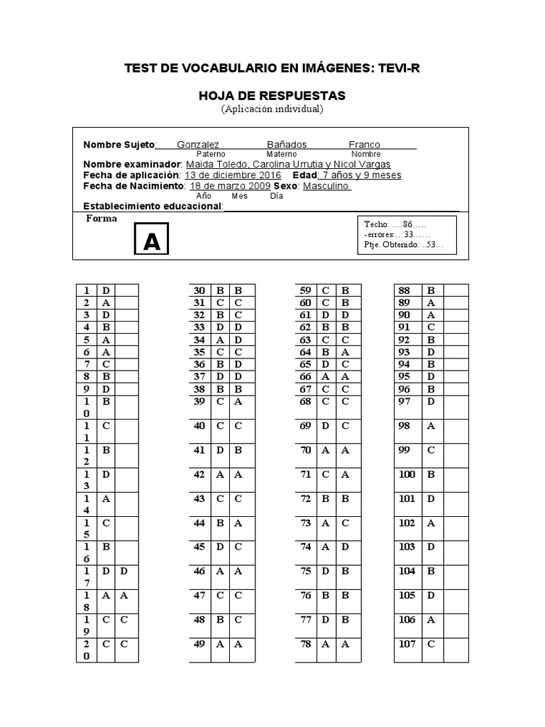 Protocolo Tevi TEVI-R | Descargar gratis PDF | Violencia