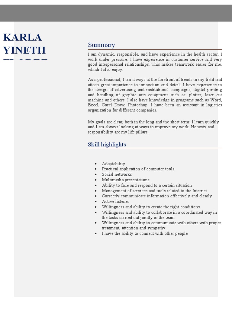 Curriculum Vitae. KARLA | PDF | Communication | Psychological Concepts