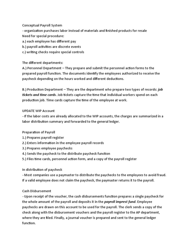Payroll System Procedures Guide | PDF