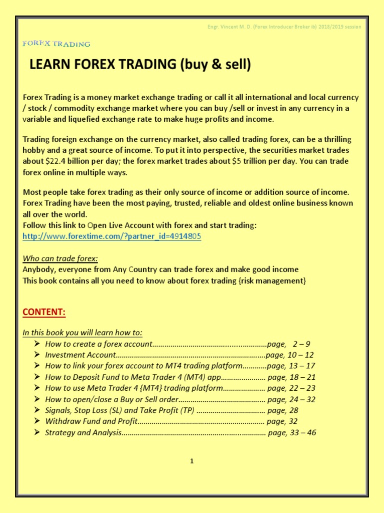 FOREX TRADING - BUY & SELL STRATEGY - All in One eBOOK PDF | PDF ...