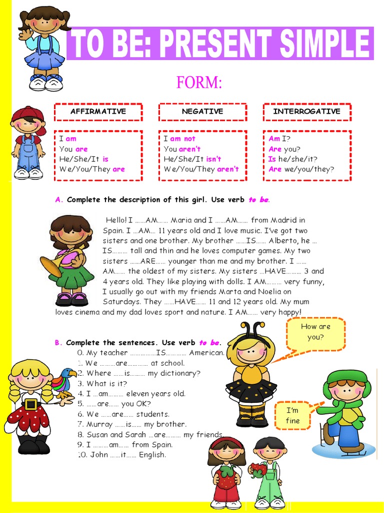 Verb To Be Simple Present | PDF