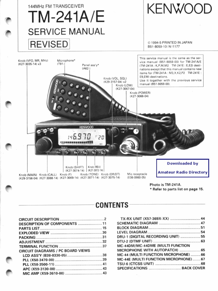 Kenwood TM-241 PDF | PDF