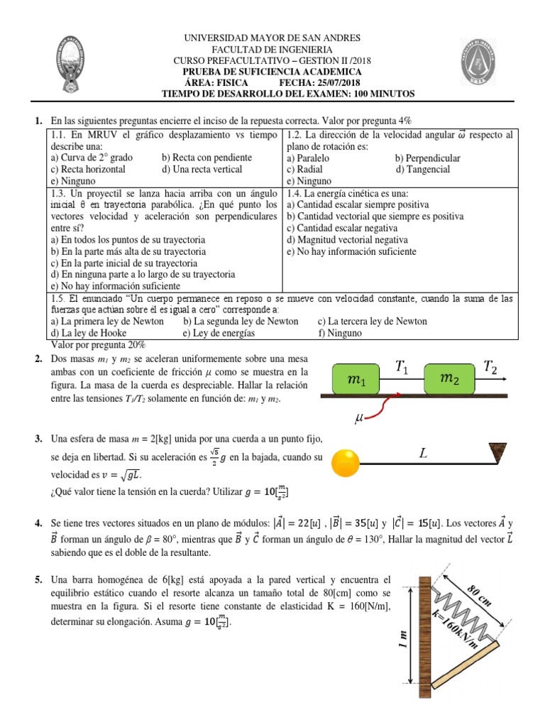Dispensacion FIS II-2018 PDF | PDF | Las leyes del movimiento de Newton | Cinemática
