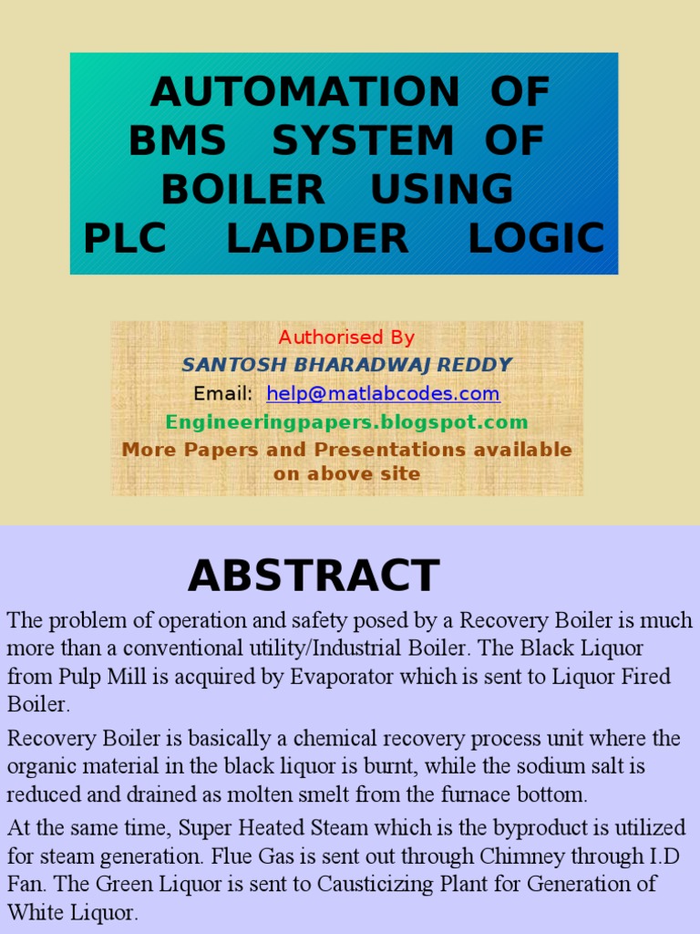 Automation of BMS System of Boiler Using PLC Ladder Logic | PDF ...