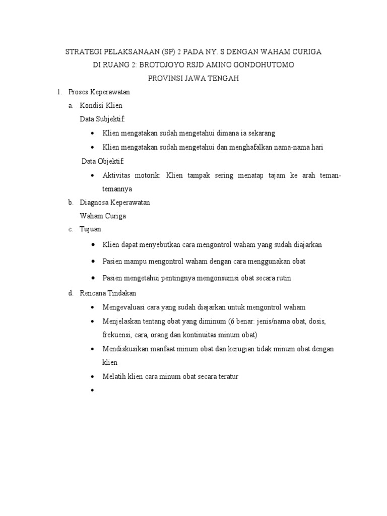 Skenario SP 2 Waham Ika Rahmawati 22020119220108 | PDF | Kesehatan Holistik