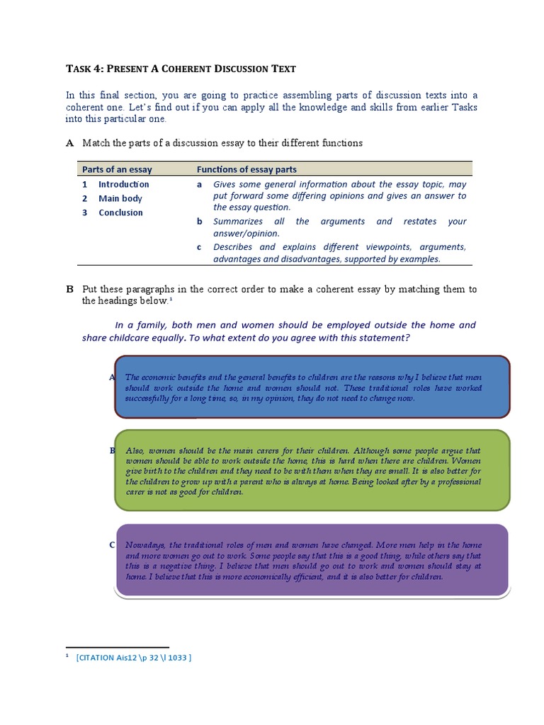 Task 4 (M5 LA2) Present A Coherent Discussion Text | PDF | Essays | Argument