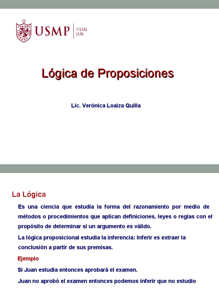 Logica de Proposiciones | PDF | Si y solo si | Proposición