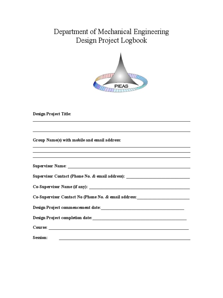 Design Project Logbook Format | PDF