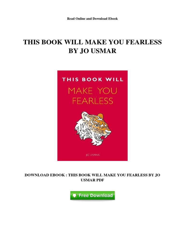 This Book Will Make You Fearless by Jo Usmar: Read Online and Download Ebook | PDF | E Books | Books