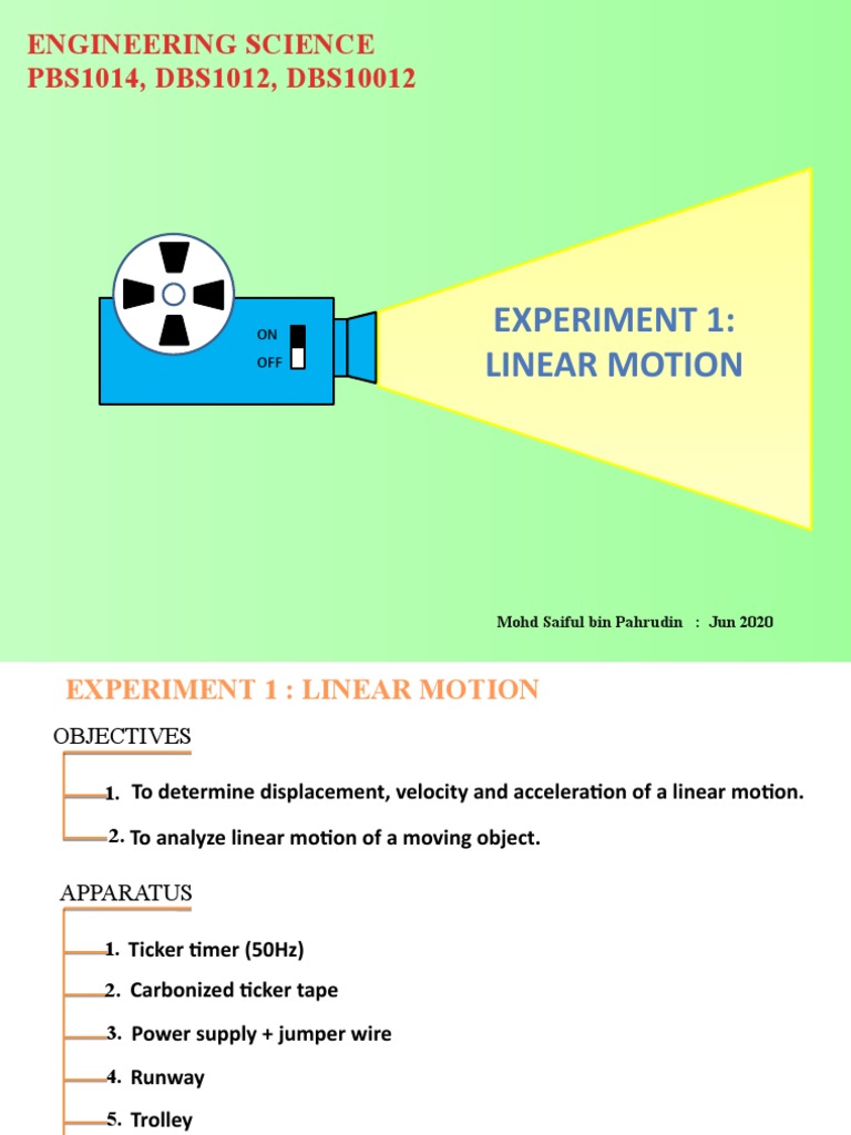 LAB 1 - Linear Motion Video - DBS10012 (Update) .PPSX | PDF | Mechanics ...
