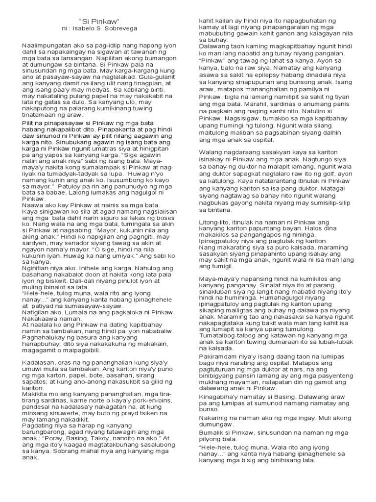 Si Pinkaw (Story) | PDF