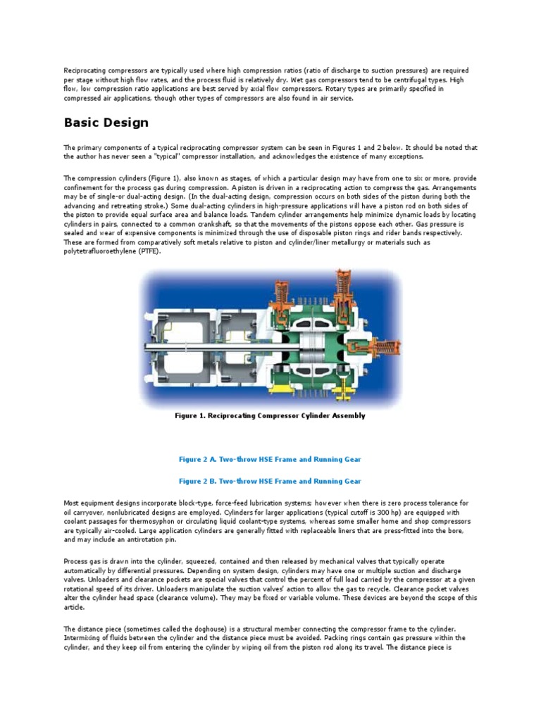Reciprocating Compressor Design Overview | PDF | Gas Compressor | Engines