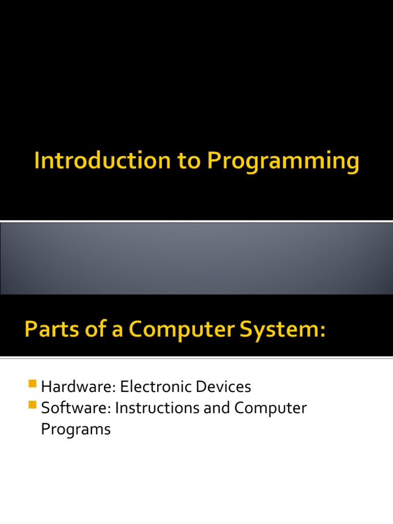 Intro - To - Programming - PPT Filename UTF-8''intro To Programming | PDF | Computer Program ...