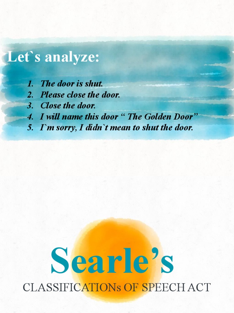 Searle S Speech Act | PDF | Semiotics | Cognitive Science