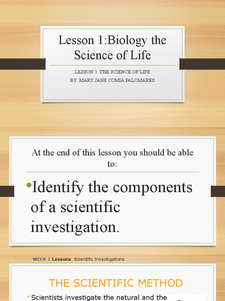 Lesson 1 Components of Scientific Investigations | PDF | Scientific ...