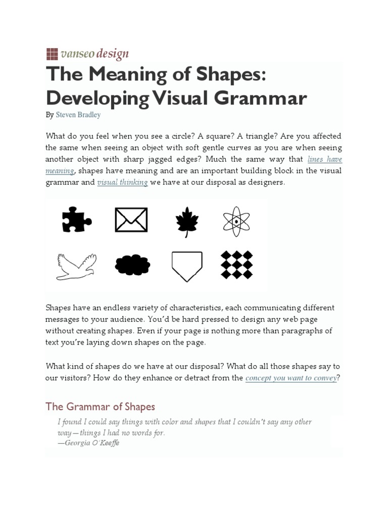 The Meaning of Shapes STEVEN BRADLEY | PDF | Shape | Icon (Computing)