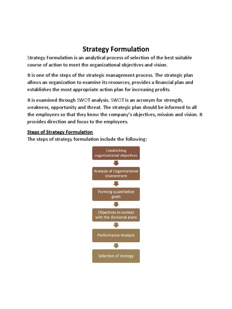 Strategy Formulation: A 40-Character | PDF | Strategic Management ...
