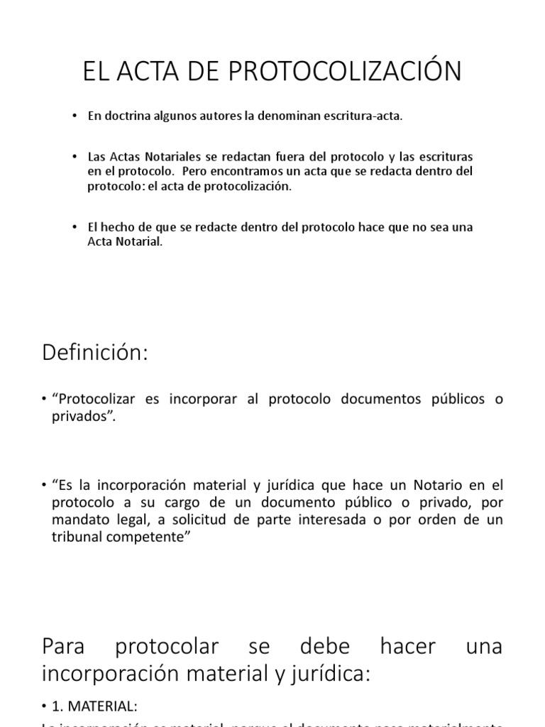 El Acta de Protocolización PDF | PDF | Instituciones sociales | Ciencias sociales