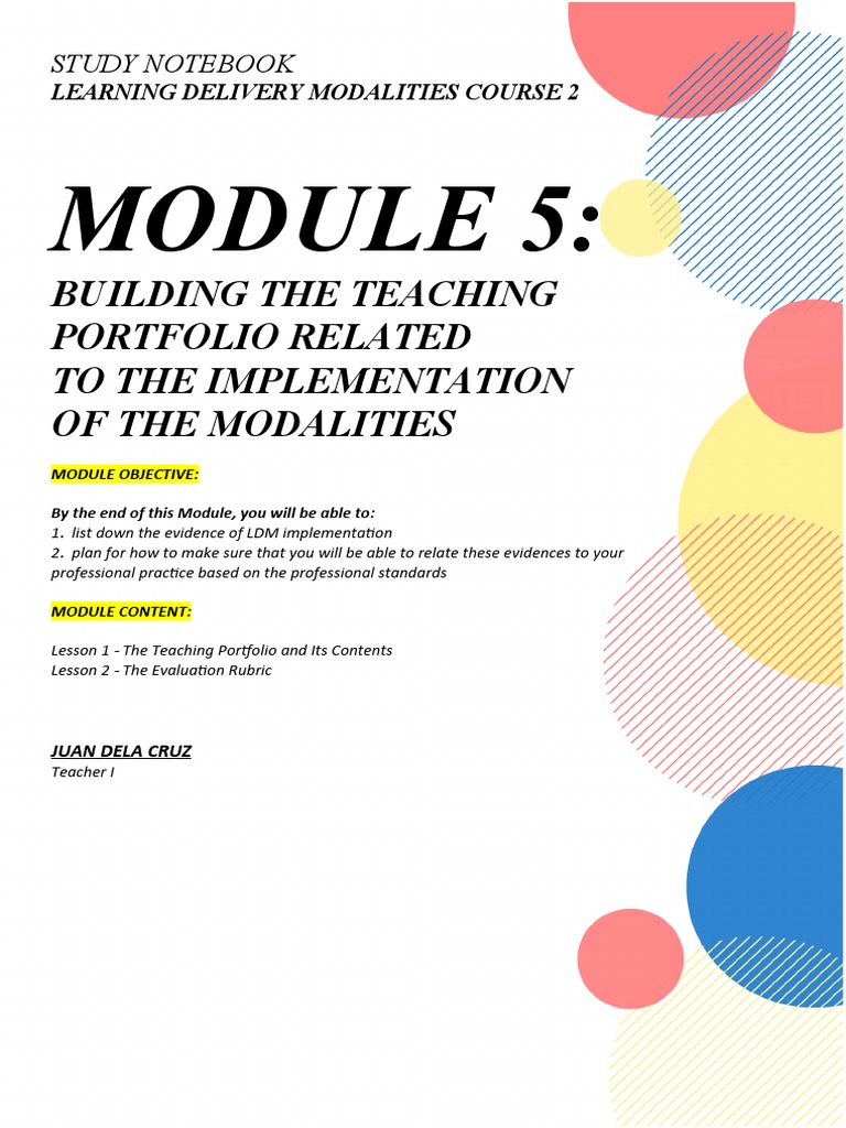 Building Teaching Portfolio for LDM Implementation | PDF | Rubric (Academic) | Lesson Plan