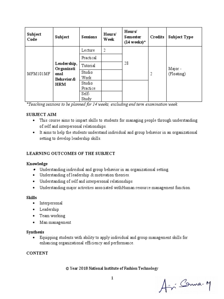 Subject Code Subject Sessions Hours/ Week Hours/ Semester (14 Weeks ...