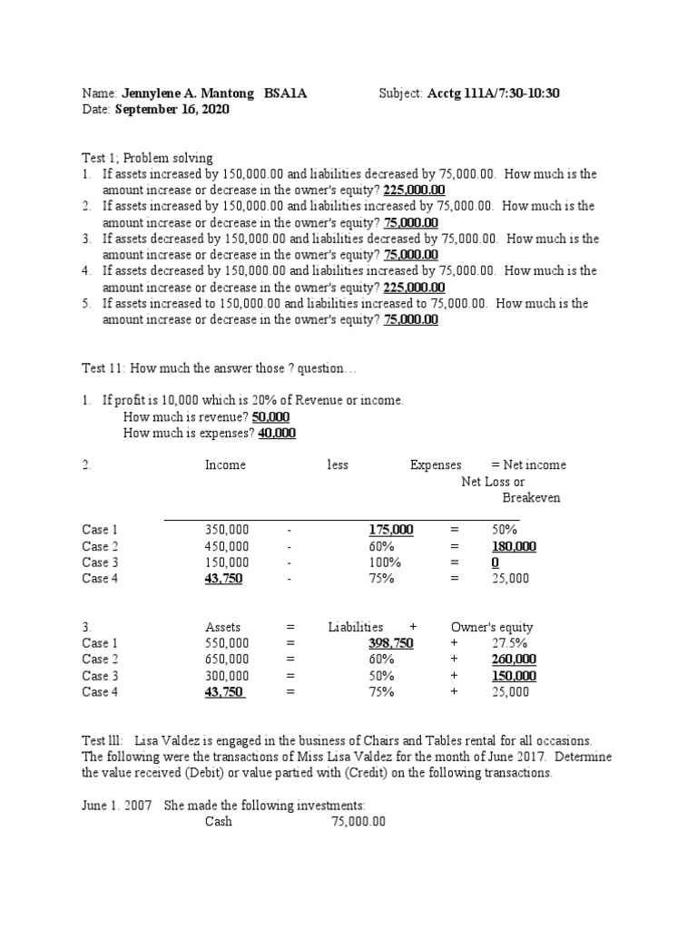 Acctg Equation and Journal Entries | PDF | Debits And Credits | Equity (Finance)