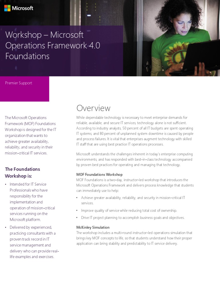 Workshop Microsoft Operations Framework 4 0 Foundations Premier Support Pdf Simulation