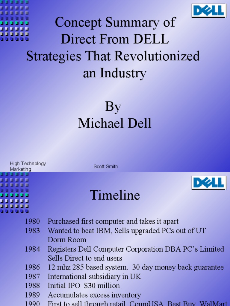 Concept Summary of Direct From DELL Strategies That Revolutionized An ...