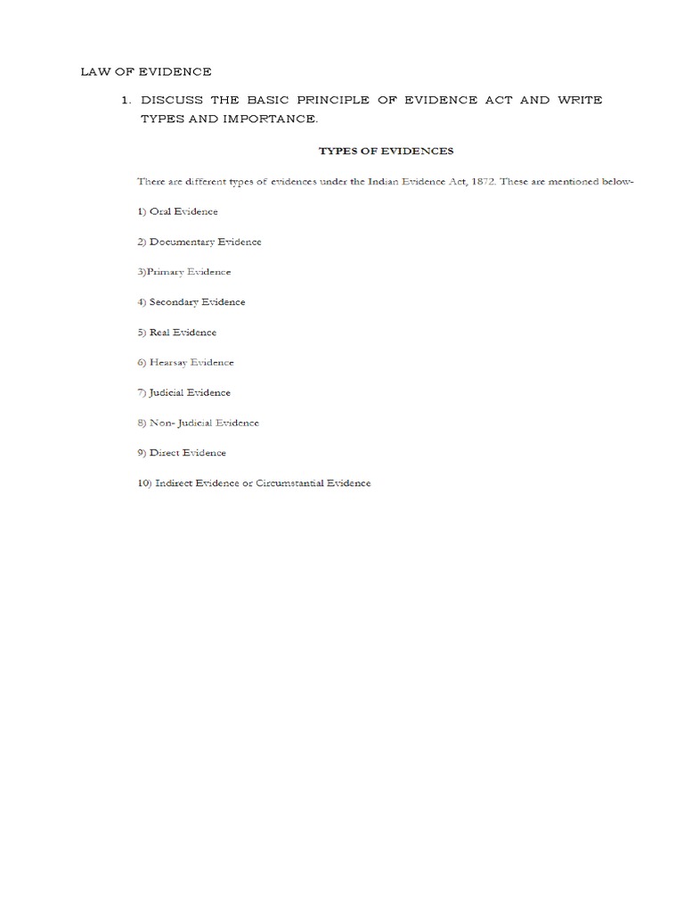 Law of Evidence | PDF | Confession (Law) | Evidence (Law)