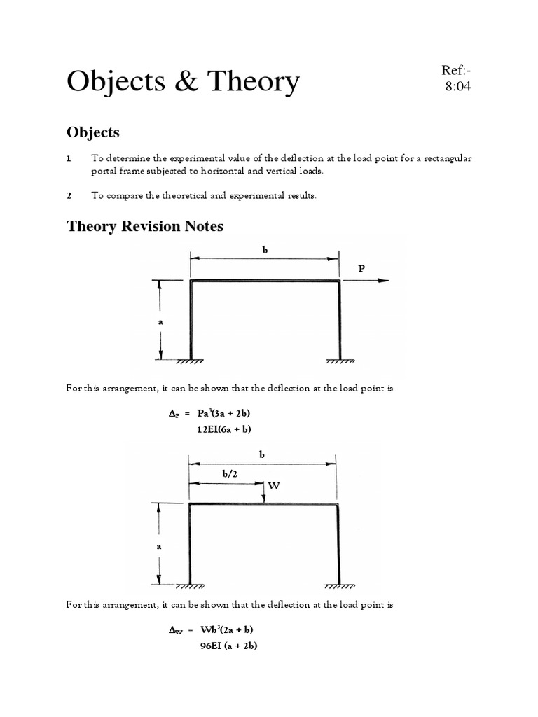 Portal Frame Deflection Experiments | PDF | Theoretical Computer ...