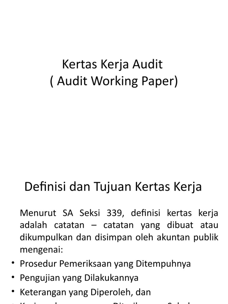 Kertas Kerja Audit | PDF