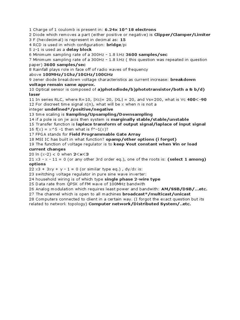Electronics & Communication Quiz | PDF