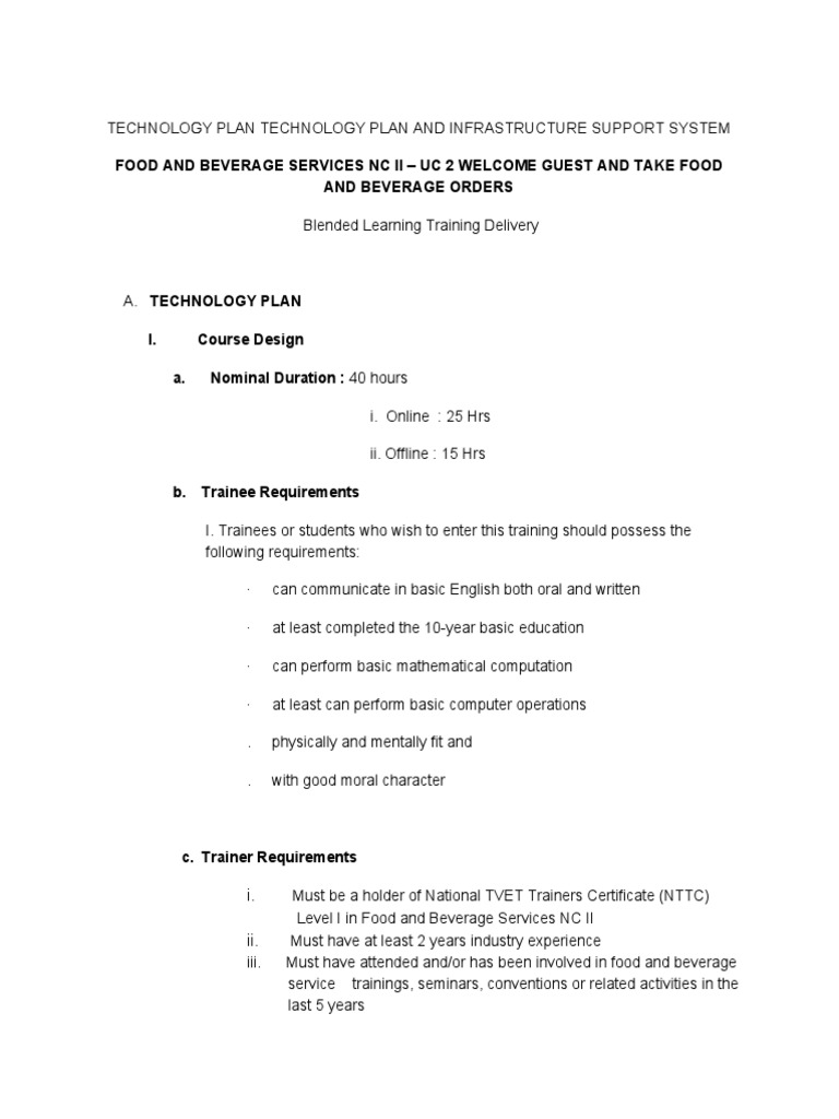 Technology Plan Technology Plan and Infrastructure Support System | PDF ...